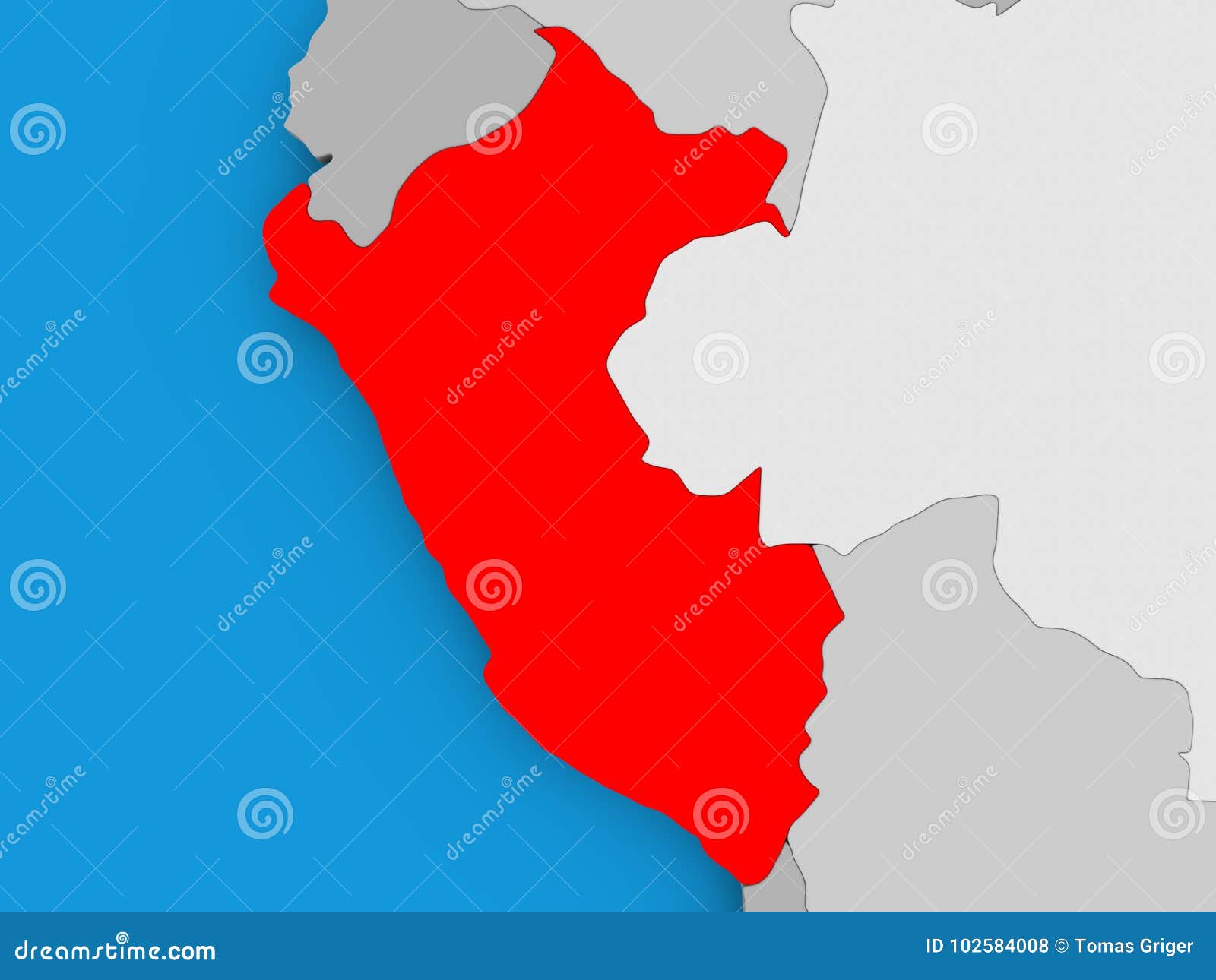 Map of Peru stock illustration. Illustration of globe - 102584008