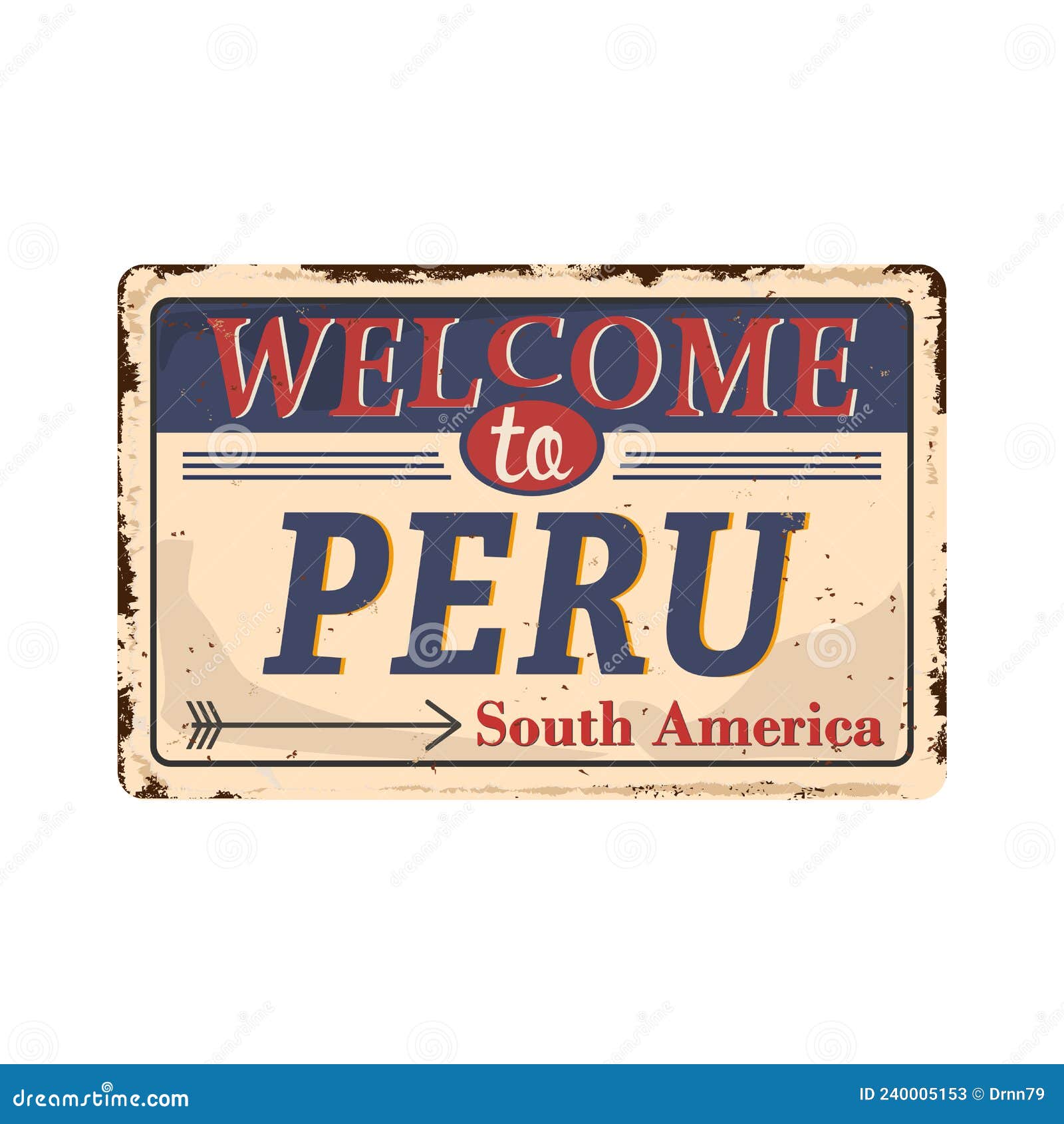 Peru, Road Sign Vector Illustration, Road Table, Stock Vector ...
