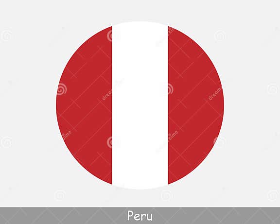 Peru Round Circle Flag. Peruvian Circular Button Banner Icon Stock ...