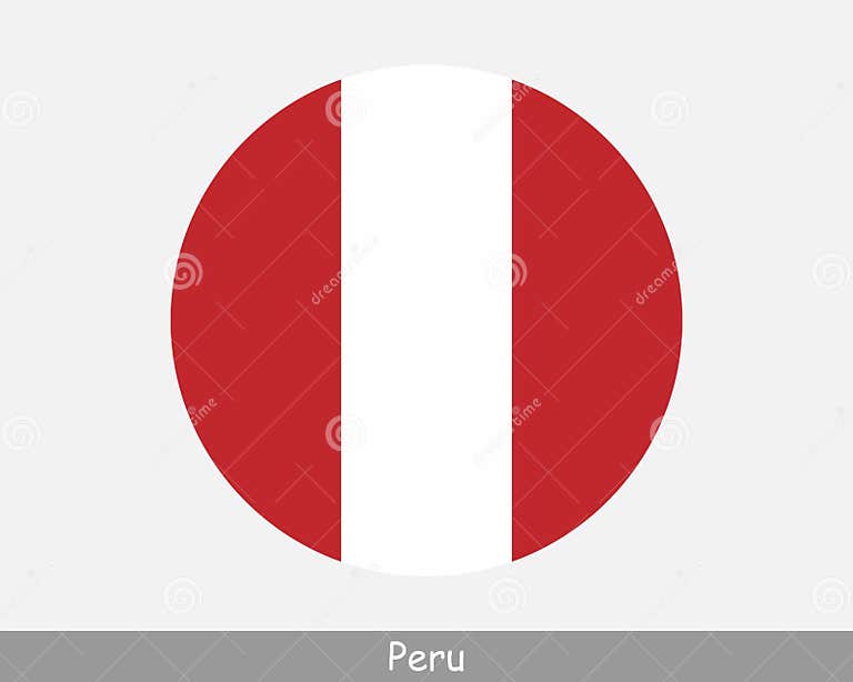 Peru Round Circle Flag. Peruvian Circular Button Banner Icon Stock ...