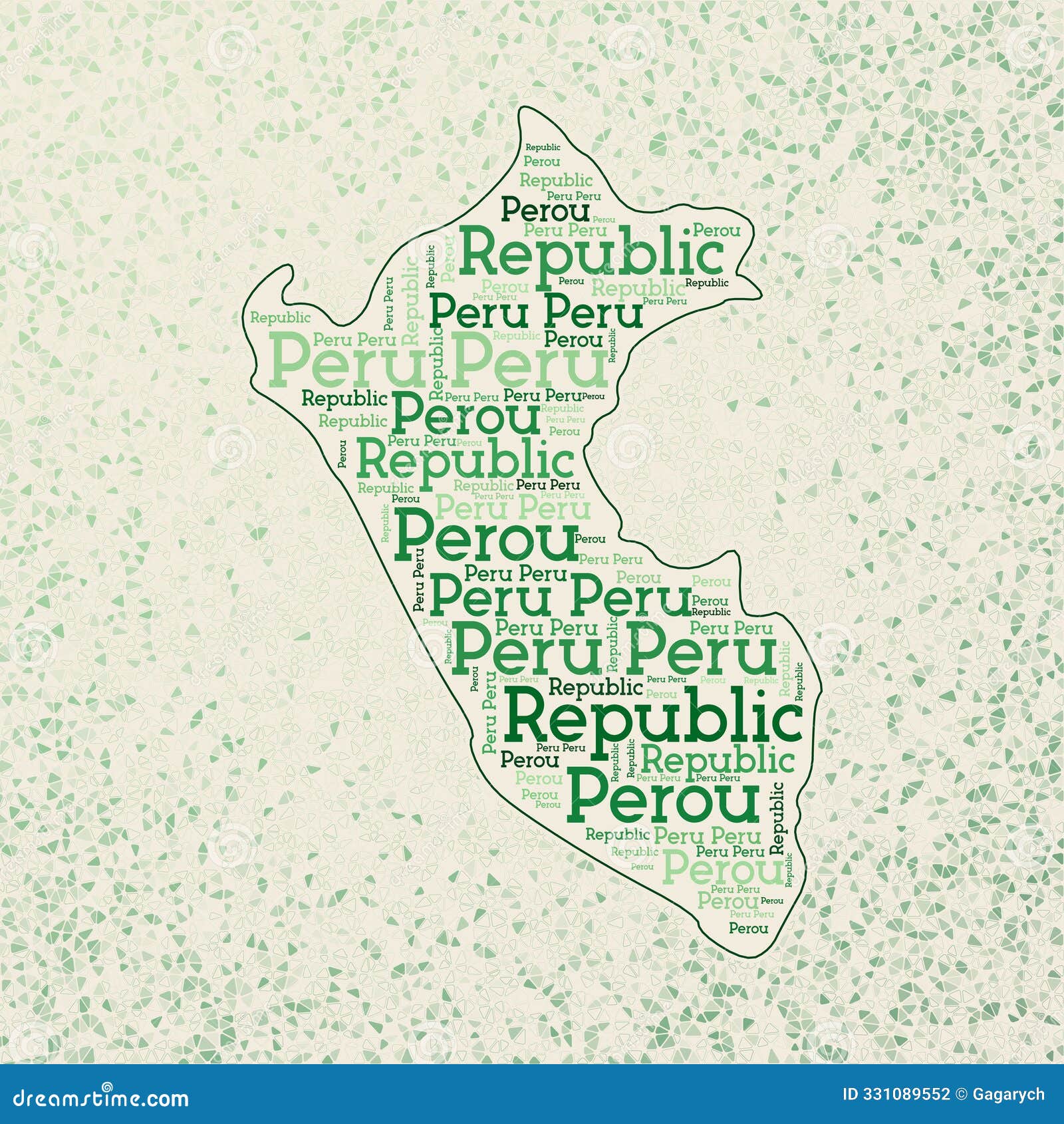 Peru Shape Whith Country Names Word Cloud in Multiple Languages. Peru ...