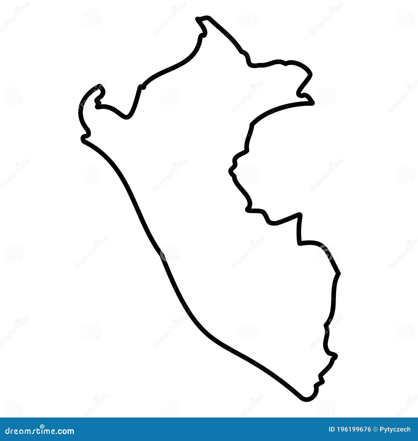 Peru Simple Outline Map With Yellow Direction Guide Arrows. Cartoon ...