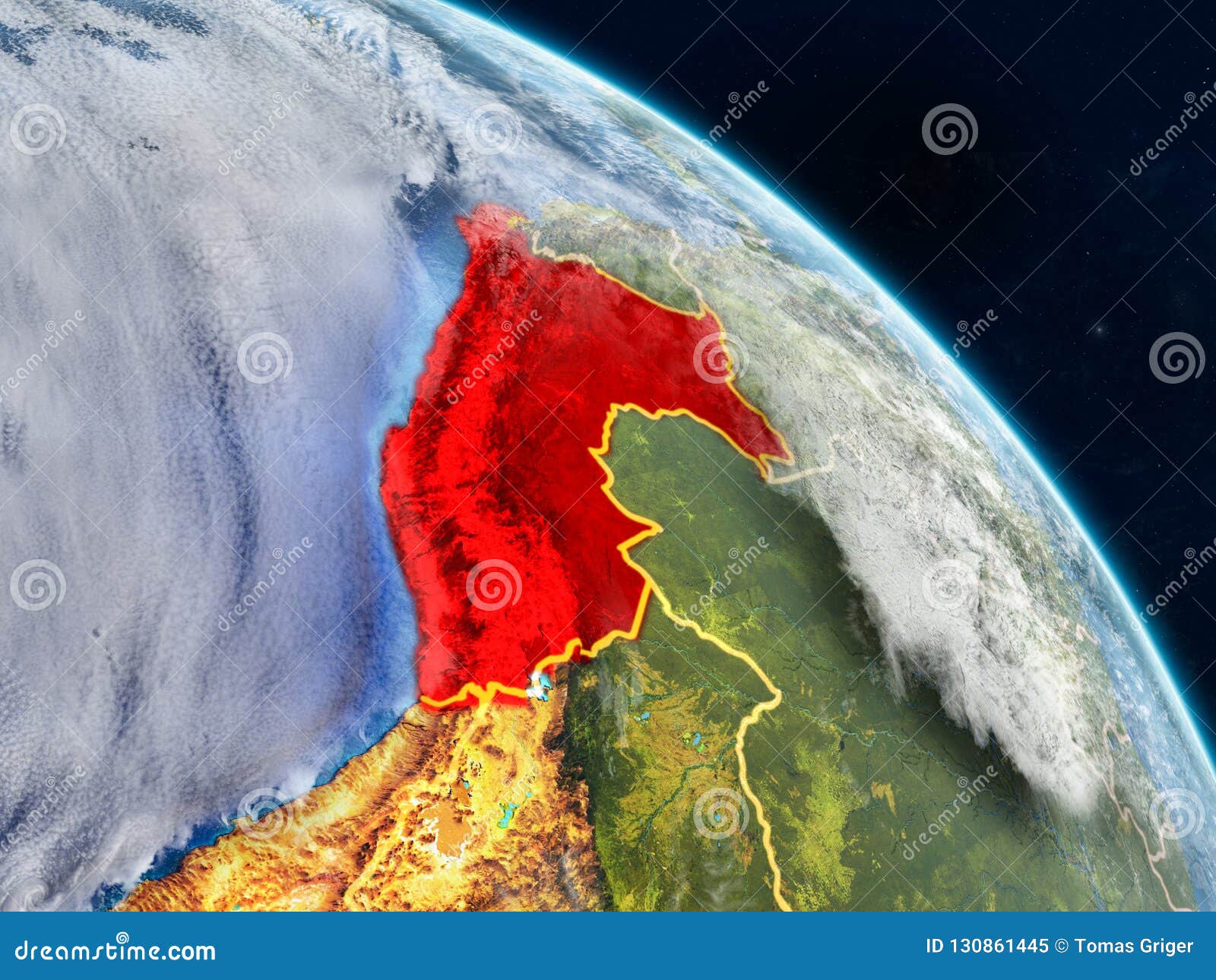 Peru from space stock illustration. Illustration of peru - 130861445