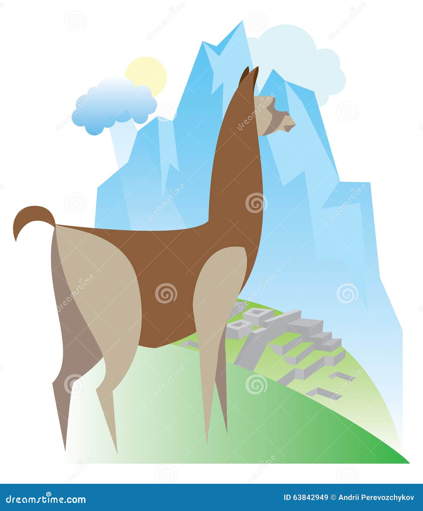 Peru is the symbol Lama stock vector. Illustration of peru - 63842949