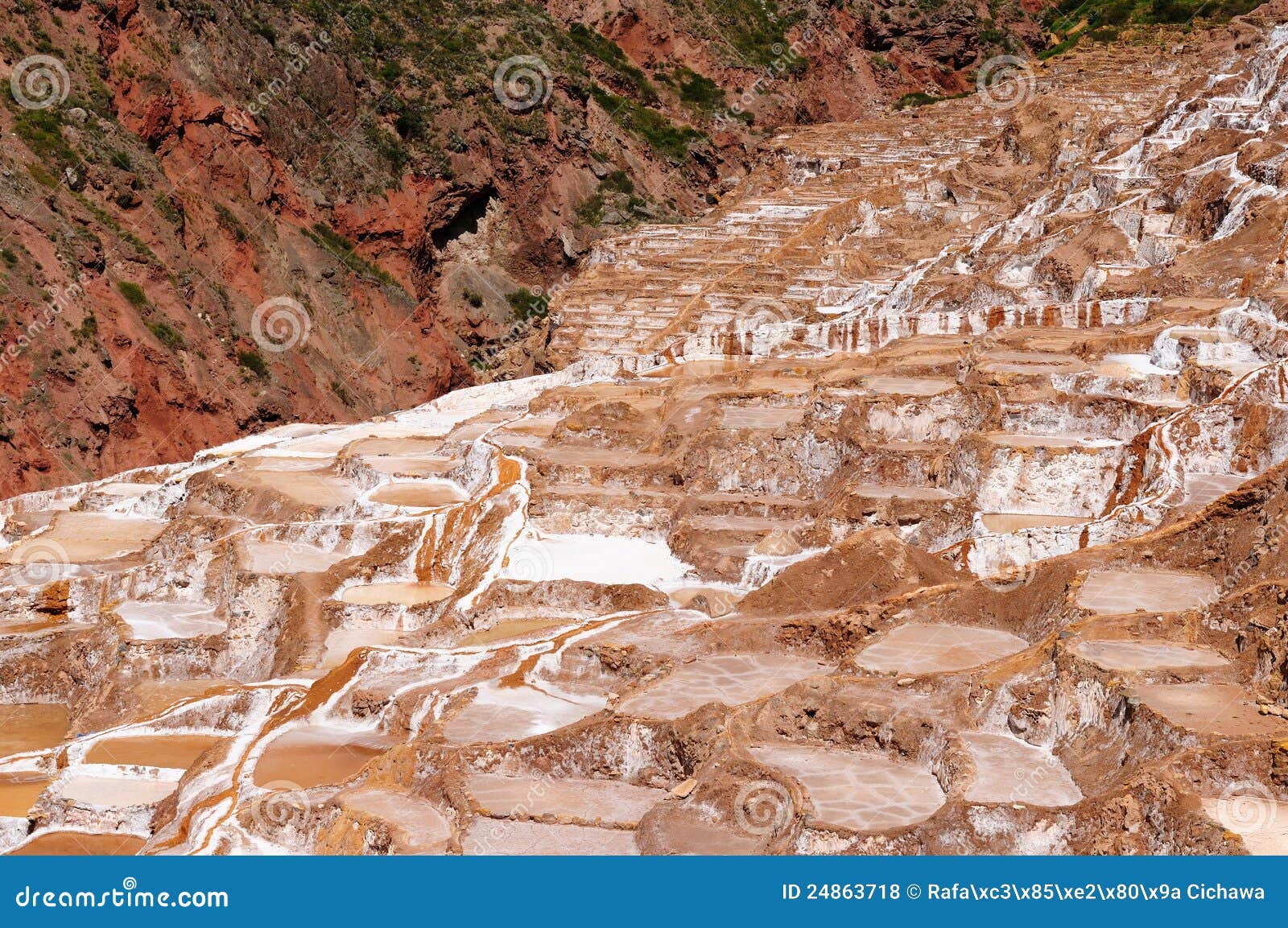 Peru, Traditionele Zoute Mijn in Maras Stock Foto - Image of bergen ...