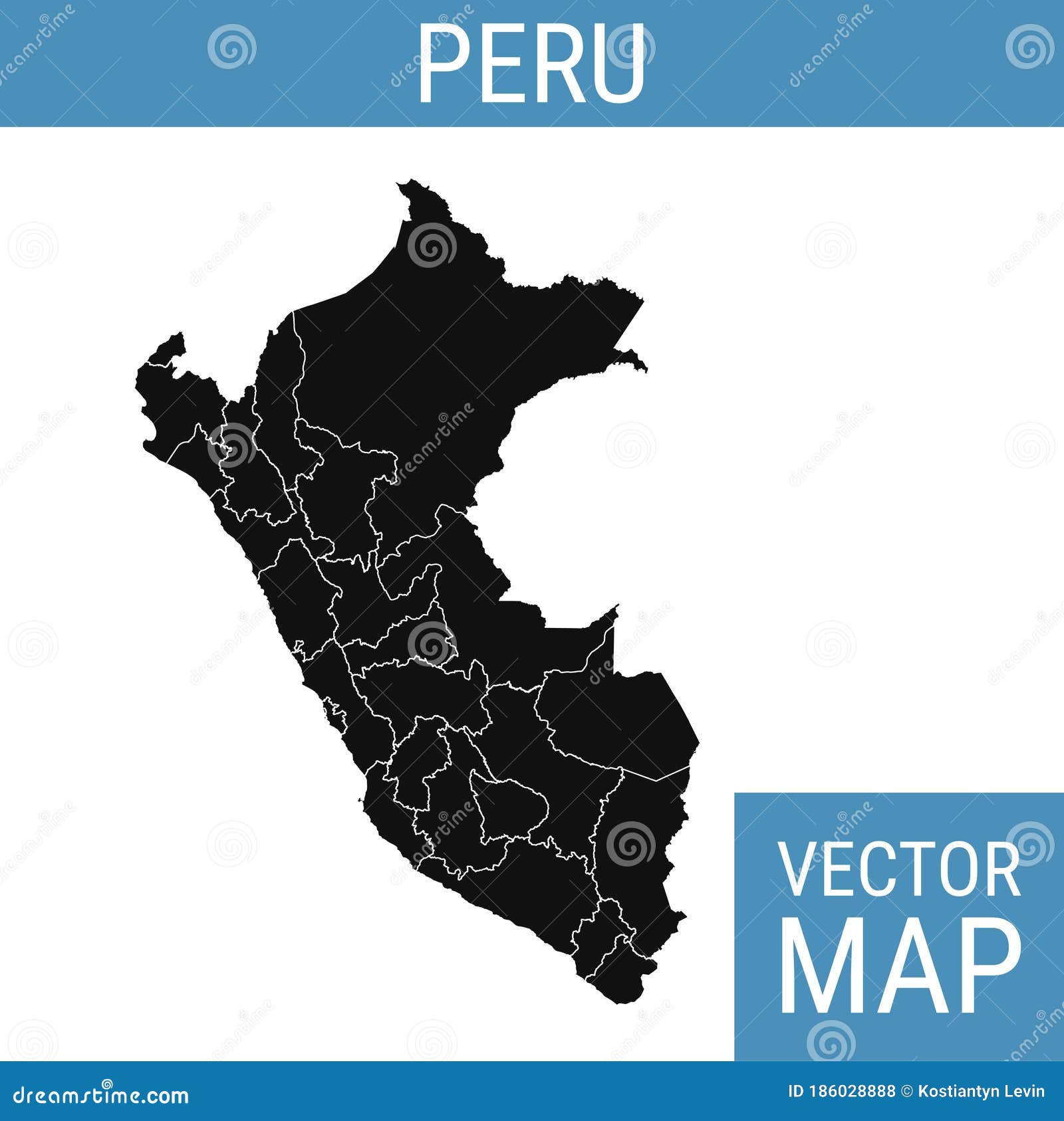 Peru vector map with title stock vector. Illustration of cartography ...