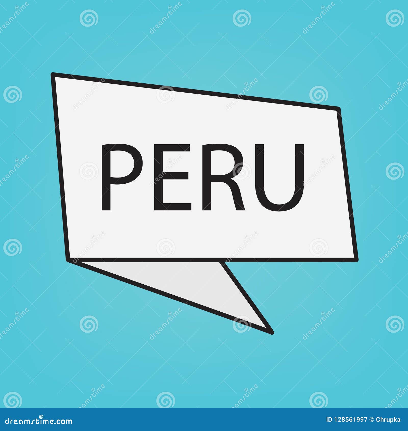 Peru word on a sticker stock vector. Illustration of word - 128561997