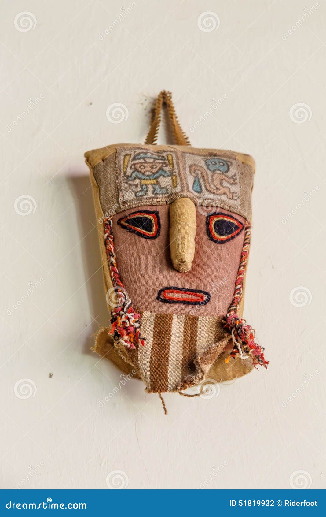 Peruan Handmade Mask Hanging on the Wall Stock Photo - Image of ...