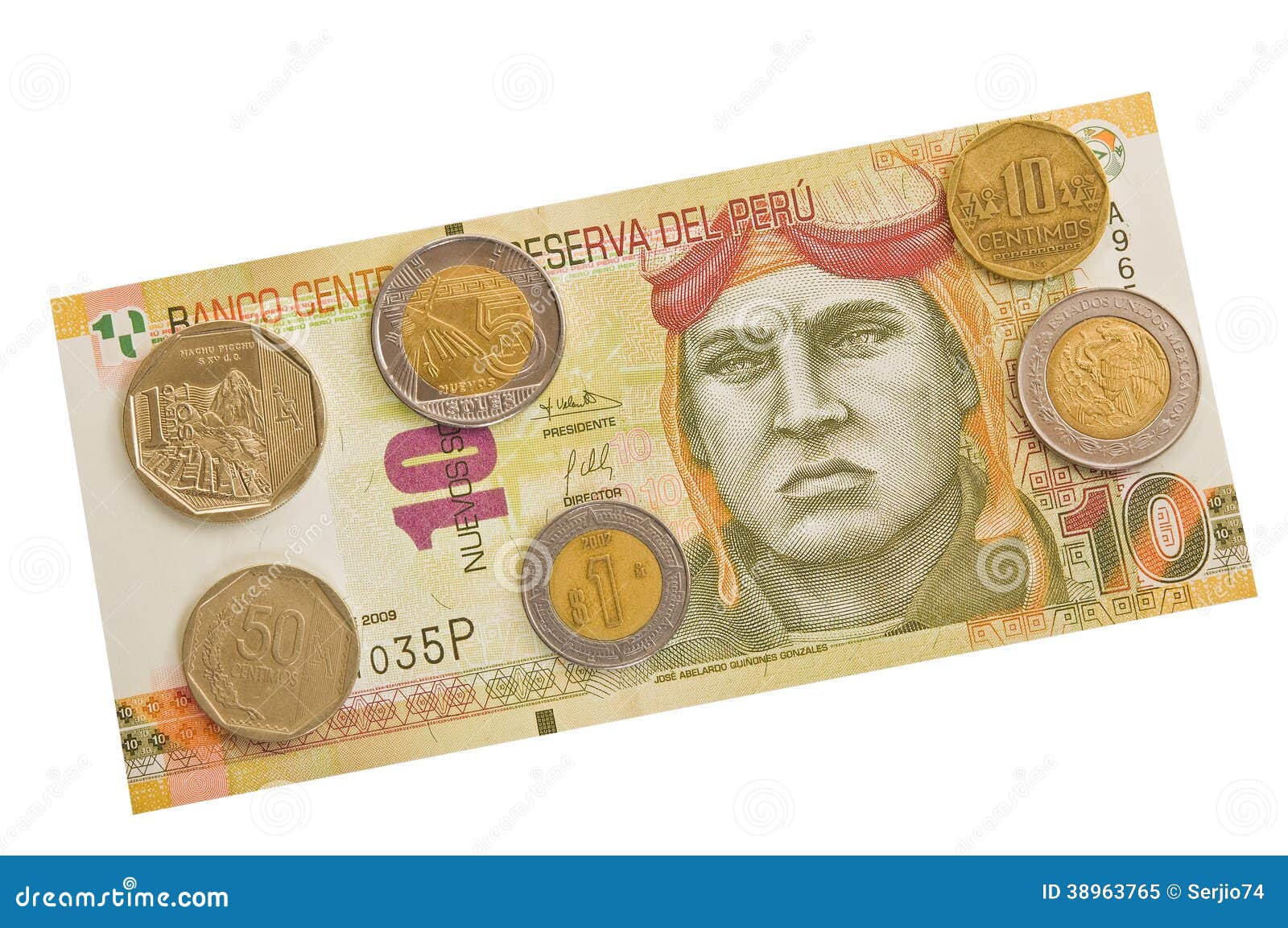 Peruanisches Geld. stockbild. Bild von banknote, metall - 38963765