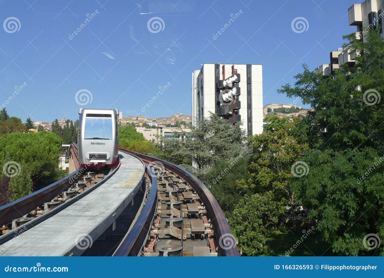 Perugia Minimetro editorial stock photo. Image of rail - 166326593