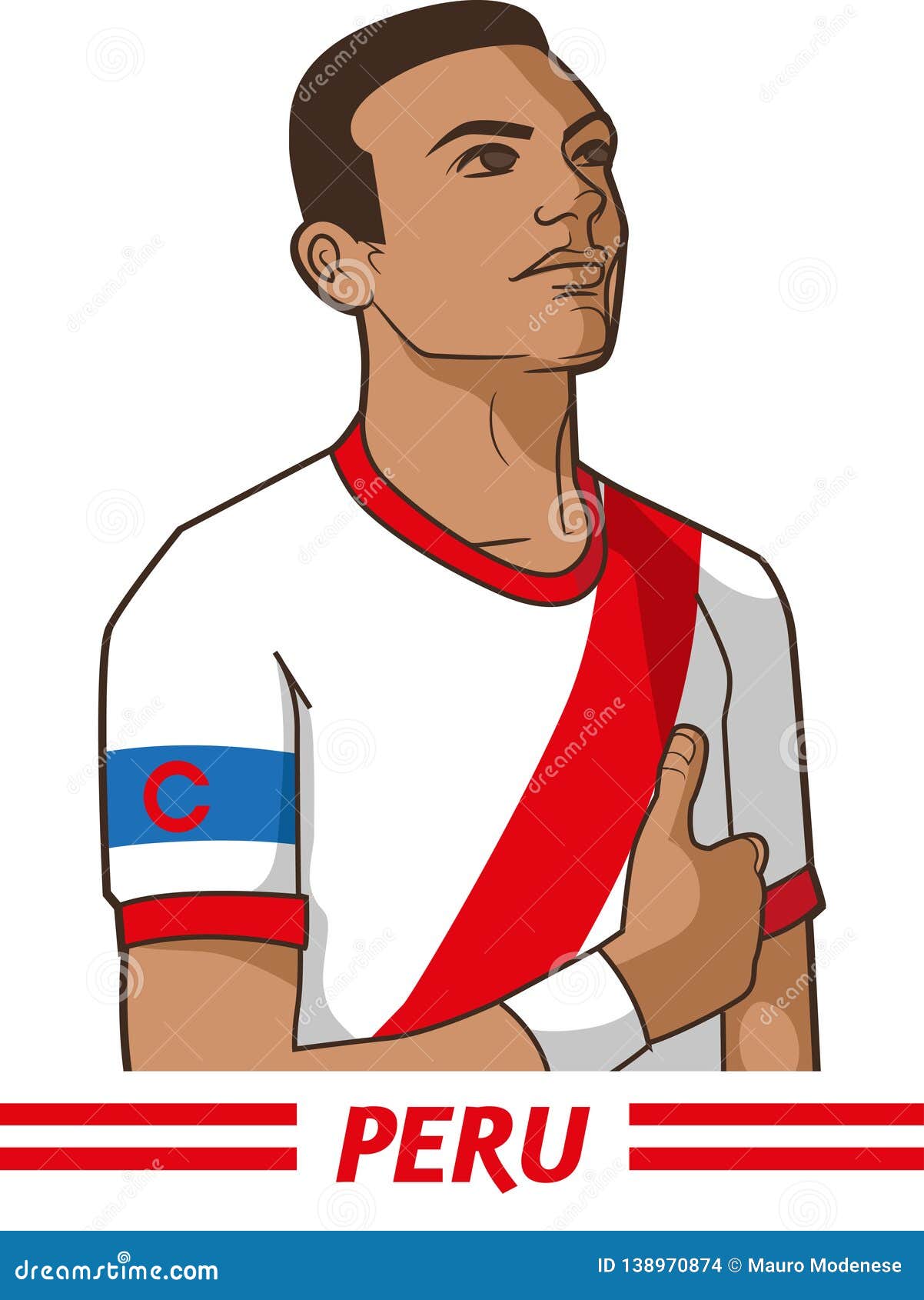 Peru Soccer Captain stock illustration. Illustration of ball - 138970874