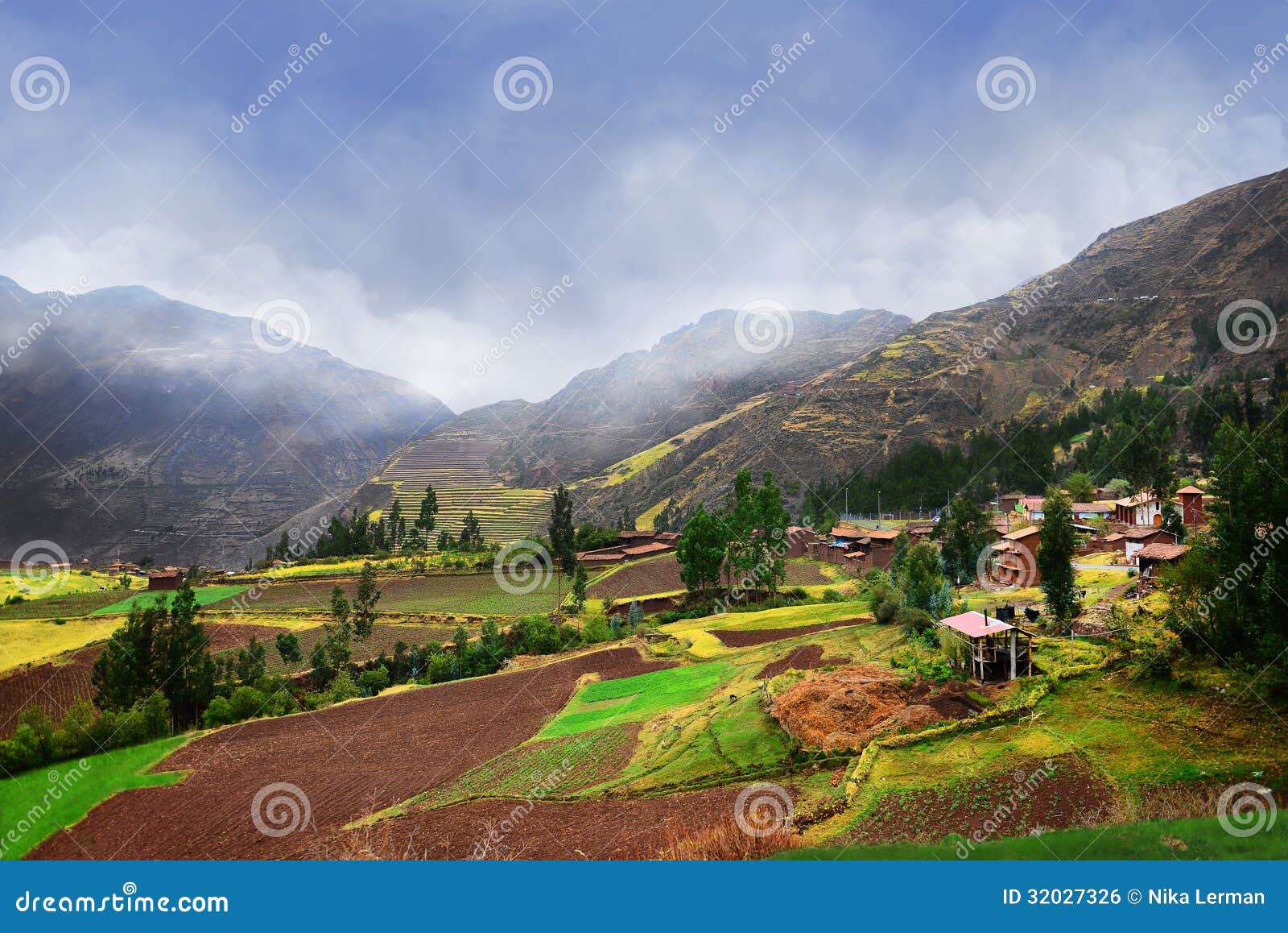 Peruvian Agriculture on High Mountains Stock Photo - Image of peru ...