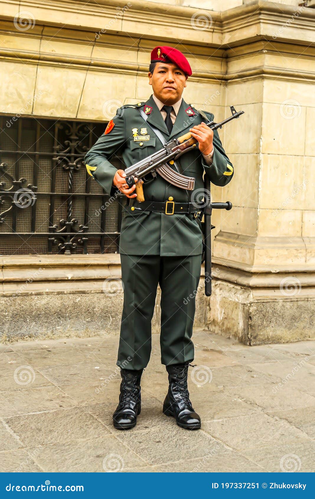 Peruvian Armed Forces Guard in Front of Peruvian Government Palace in ...