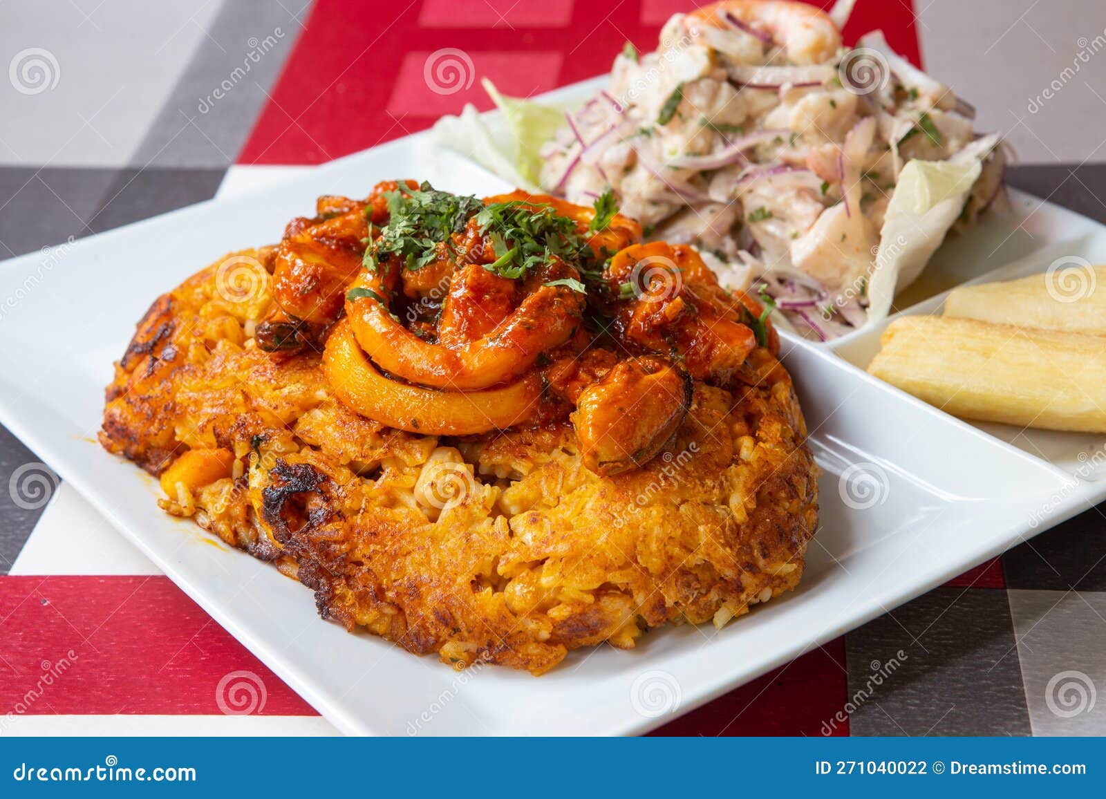 Peruvian Arroz con Pollo stock photo. Image of rice - 271040022