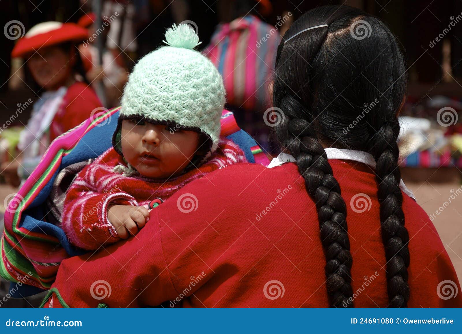 Peruvian Baby with Mother editorial image. Image of puno - 24691080