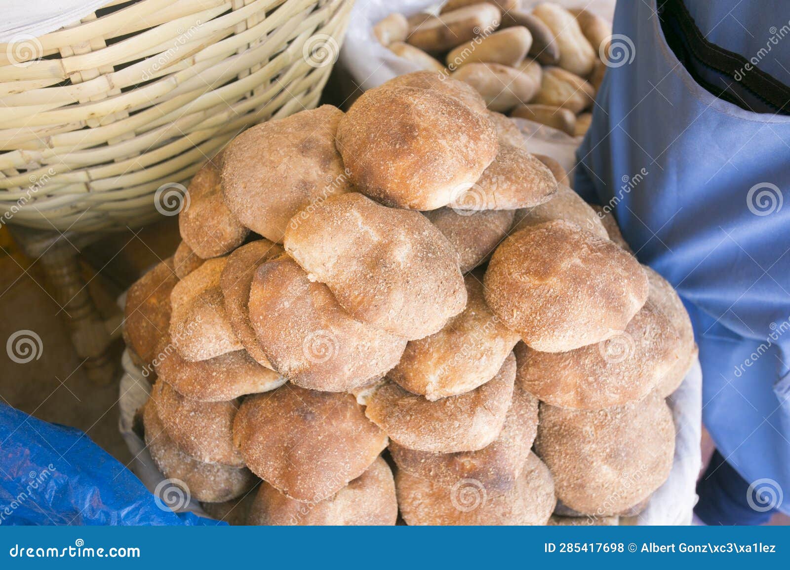Peruvian Bread at a Market Stall in the City of Puno. Stock Photo ...