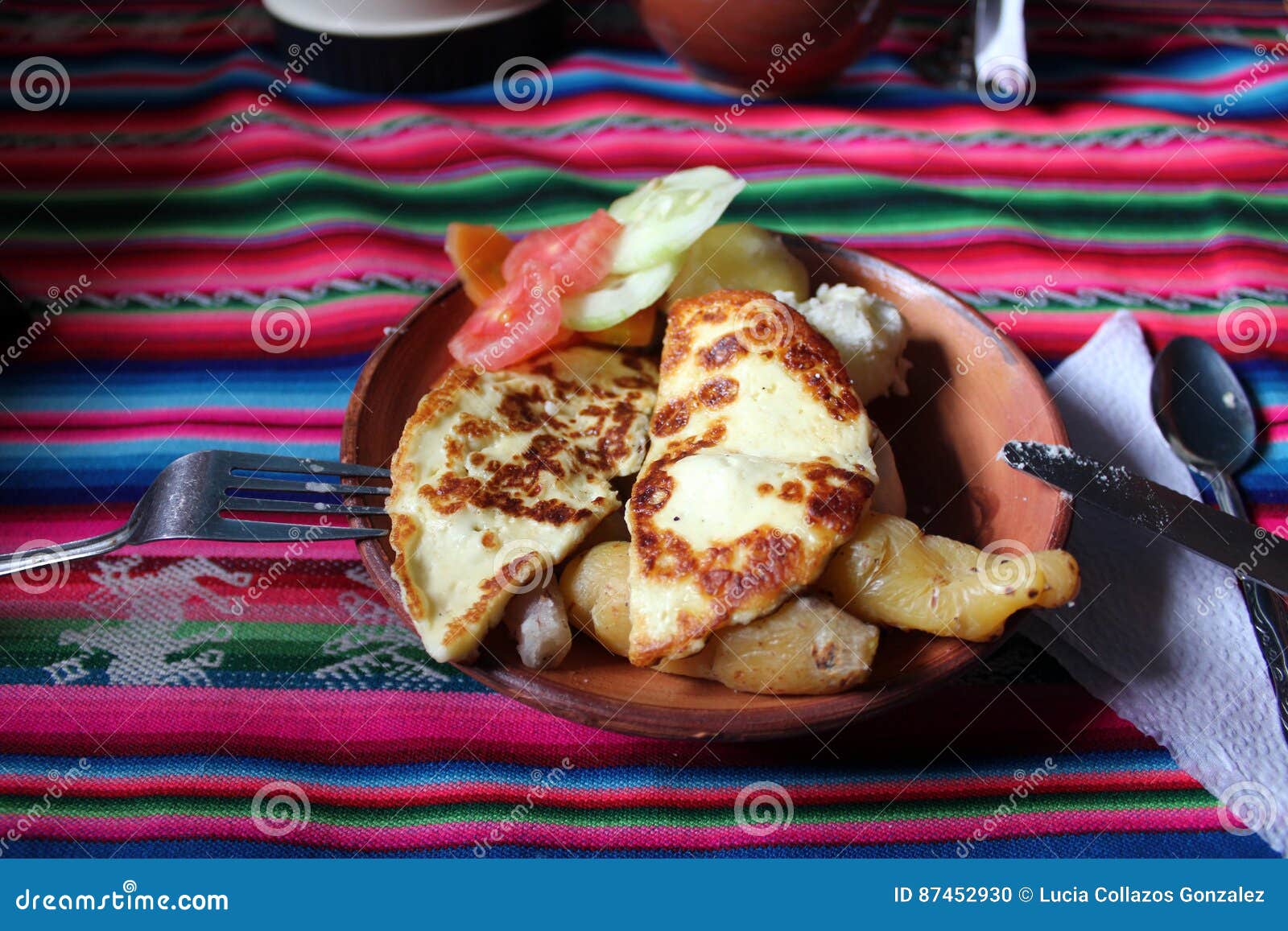 Peruvian Breakfast with Cheese Stock Photo - Image of dinner, onion ...