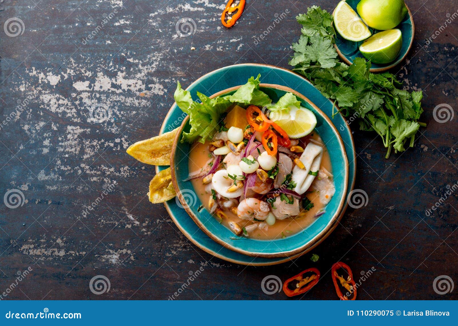 PERUVIAN CEVICHE SEBICHE. Peruvian Seafood and Fish Sebiche with Maize ...