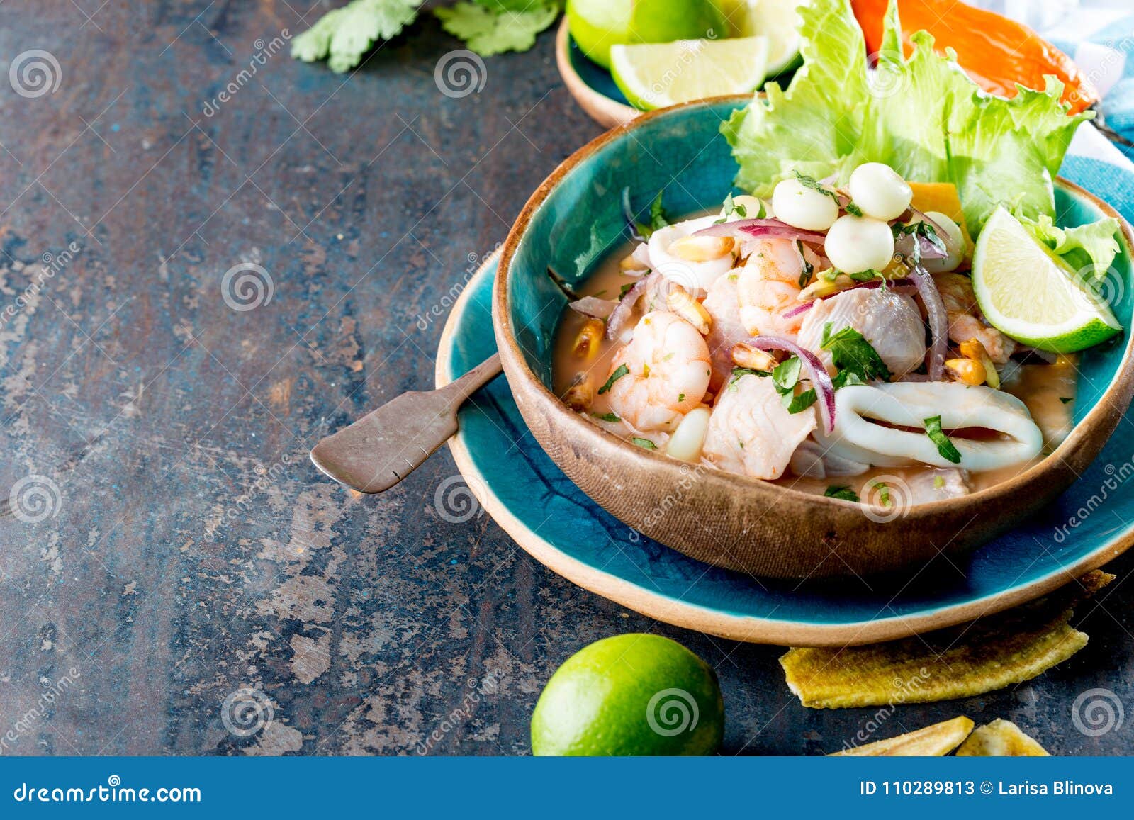 PERUVIAN CEVICHE SEBICHE. Peruvian Seafood and Fish Sebiche with Maize ...