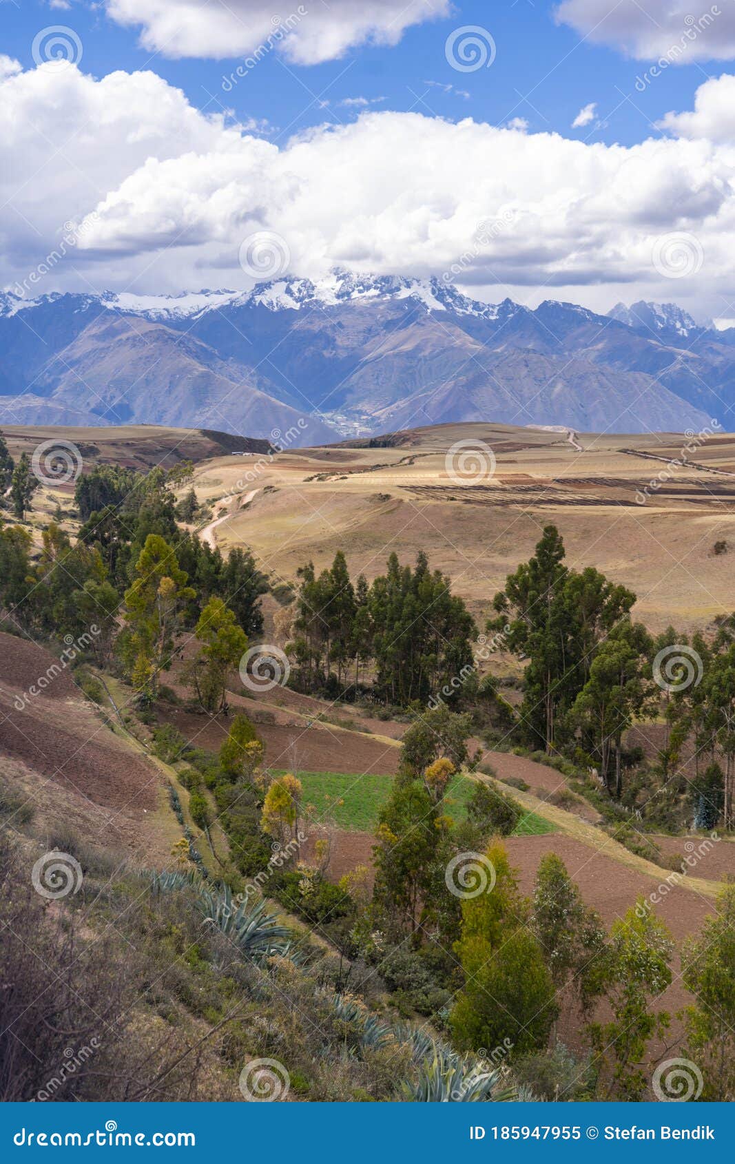 Peruvian Countryside with Cloudy Mountains Stock Image - Image of ...
