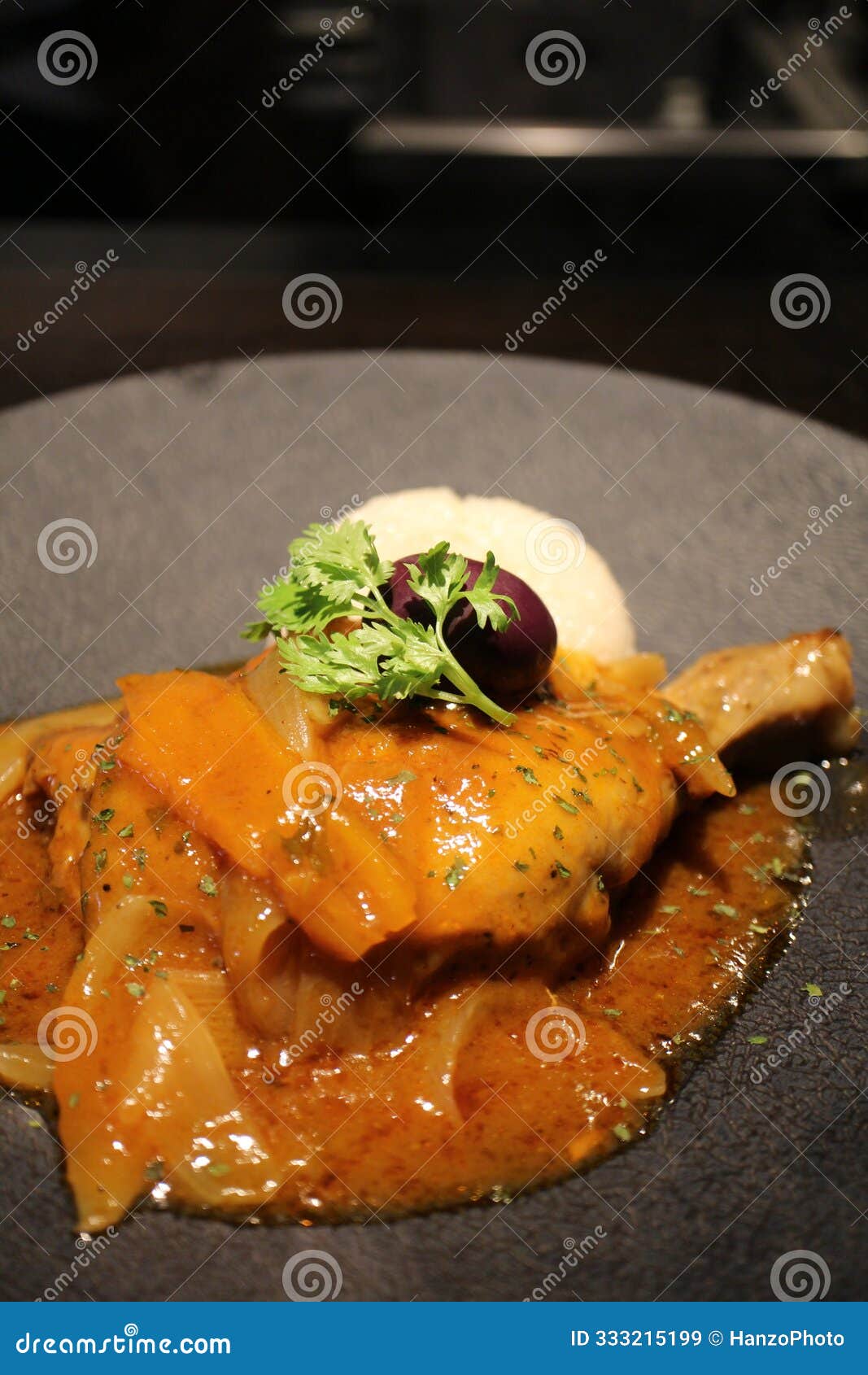 Peruvian Cuisine: Stewed Chicken and Garlic Rice Stock Image - Image of ...