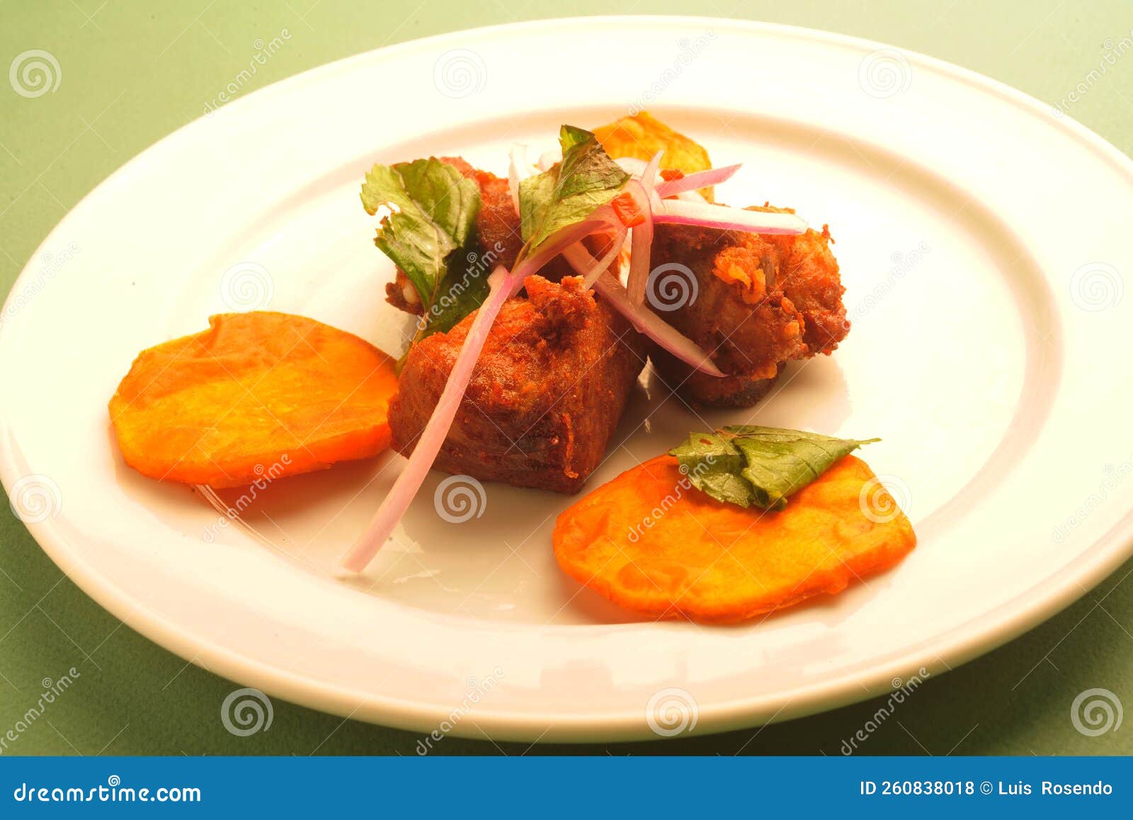 Peruvian Culinary for Breakfast Called Chicharron Stock Photo - Image ...
