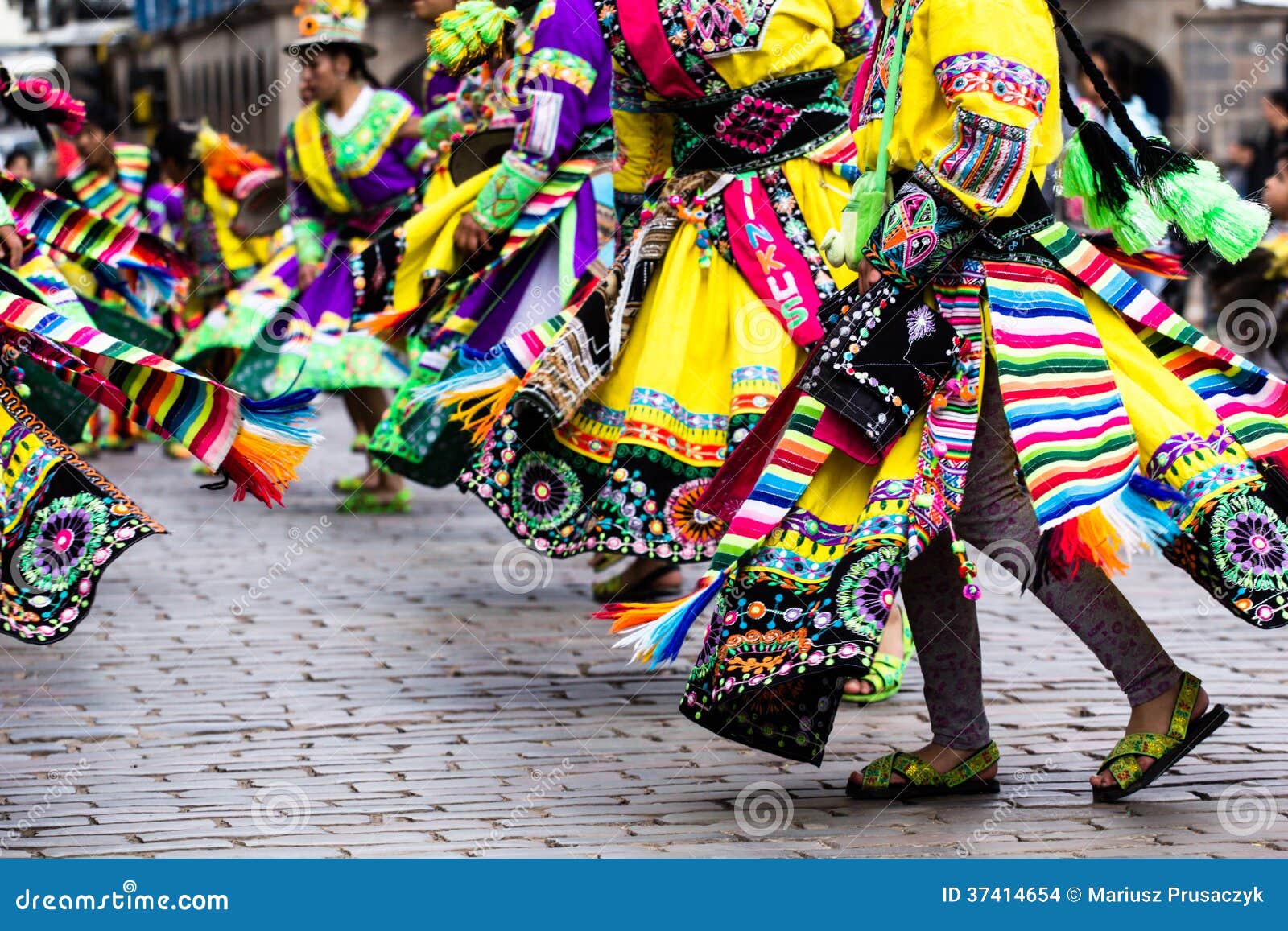 Peruvian Dancers at the Parade in Cusco. Editorial Stock Image - Image ...