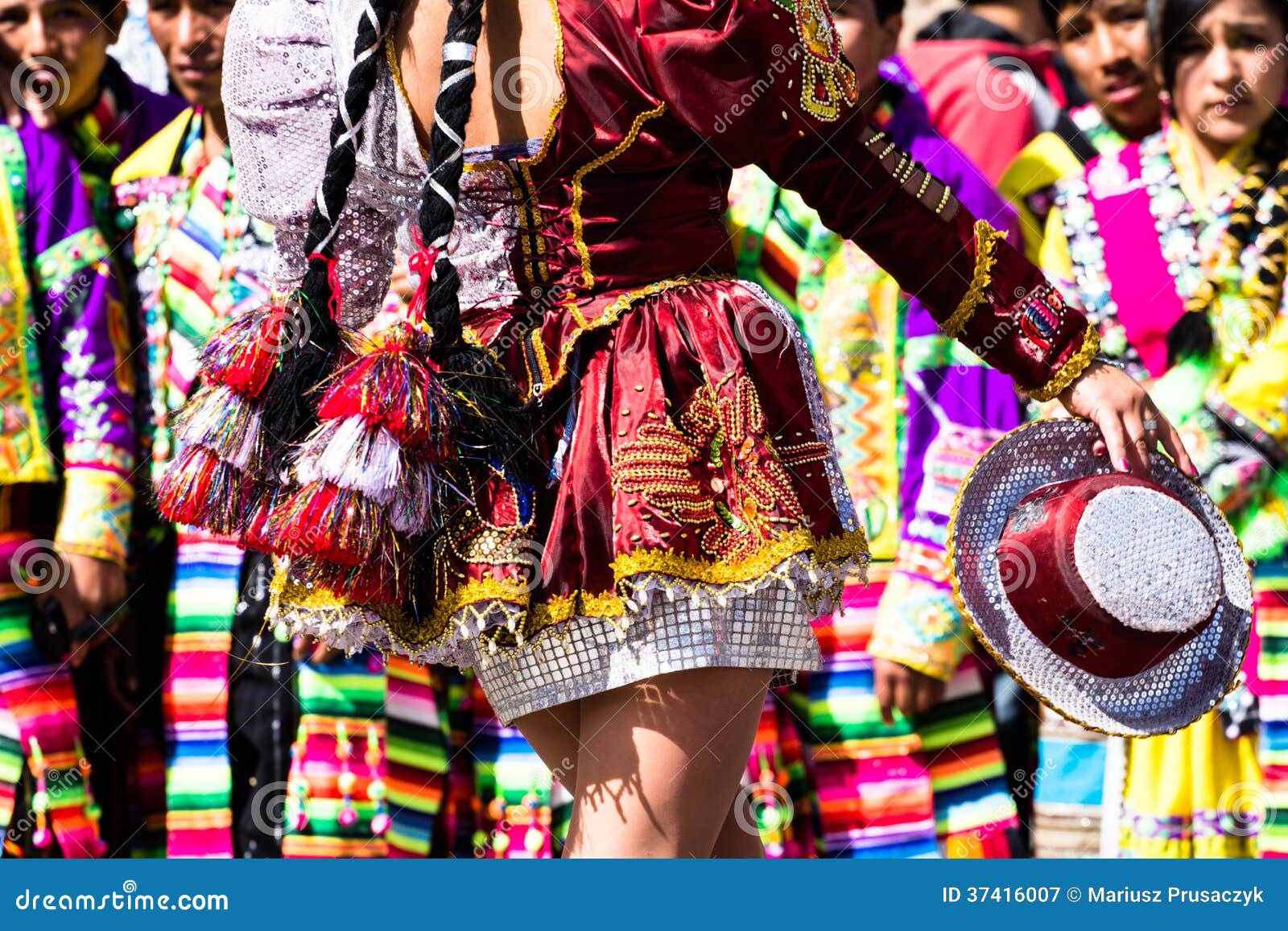 Peruvian Dancers In Traditional Dresses Perform In Cusco, Peru ...