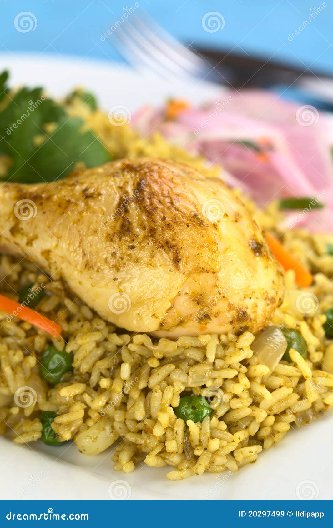Peruvian Dish Called Arroz Con Pollo Stock Image - Image of main, rice ...
