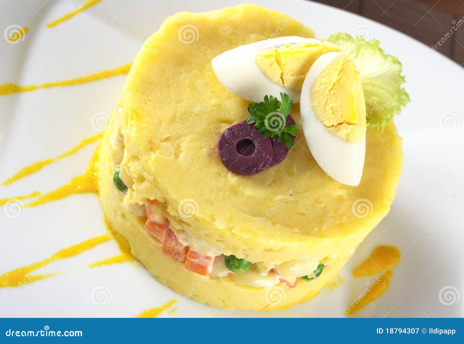 Peruvian Dish Called Causa stock image. Image of south - 18794307