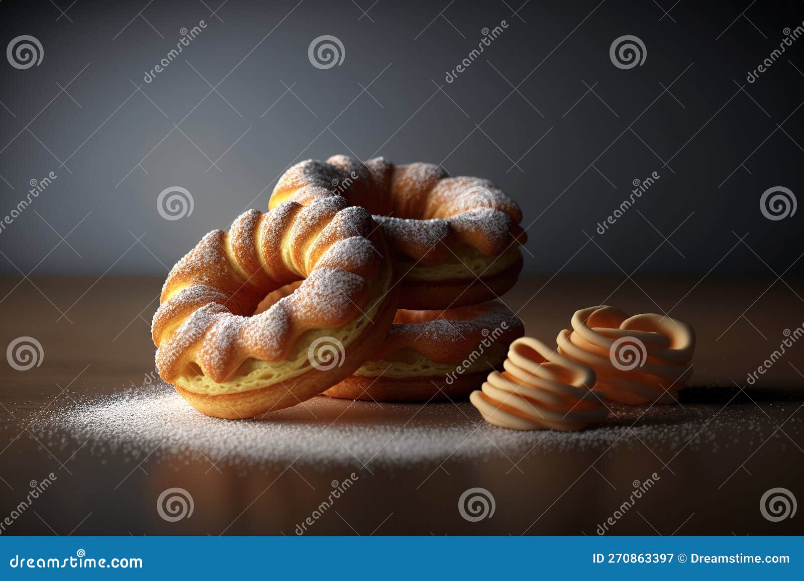 Peruvian Doughnuts Sprinkled with Powdered Sugar. Generative AI Stock ...