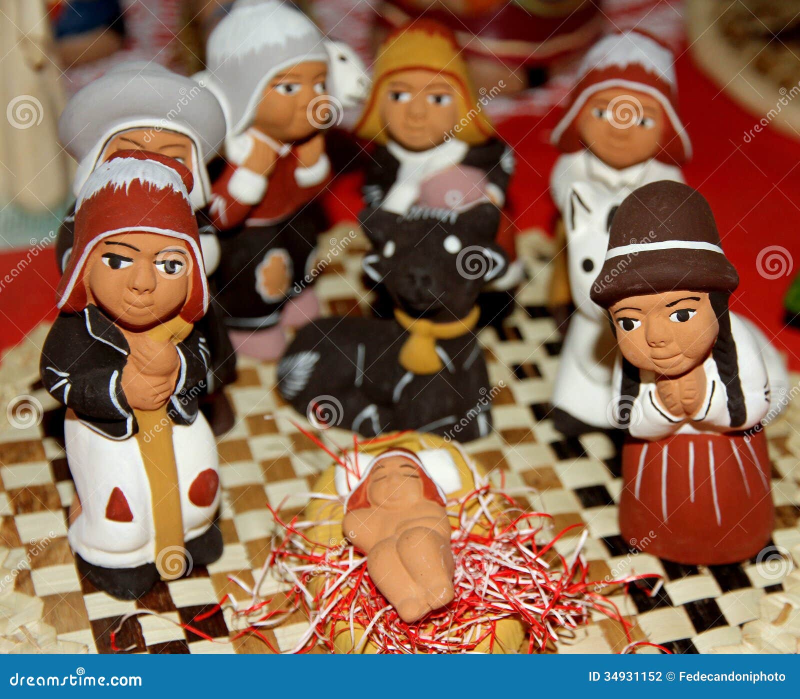 Peruvian Ethnic Nativity Set Hand Made with Terracotta and Clay Stock ...