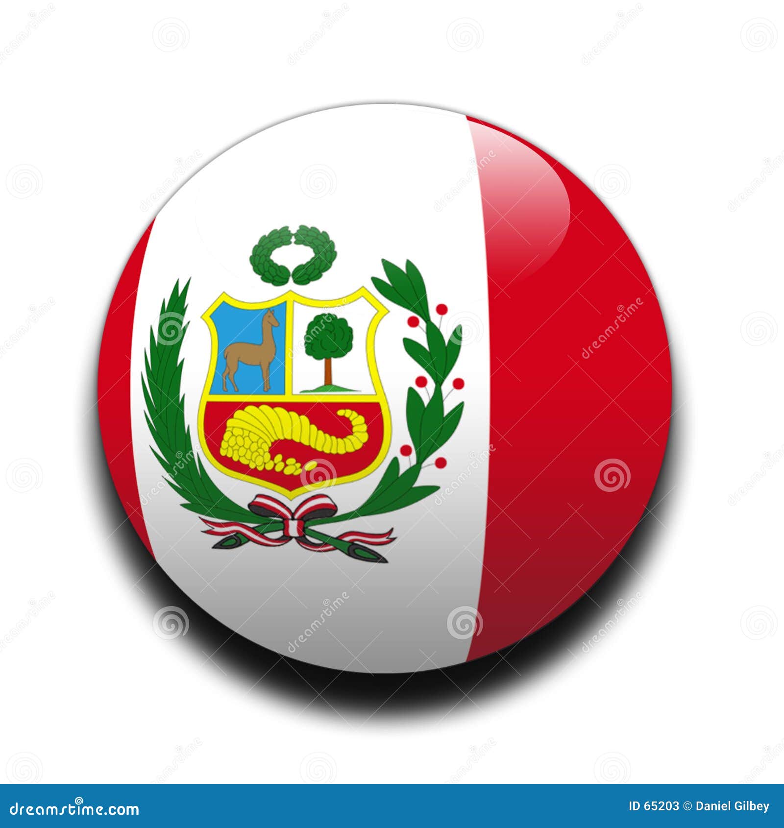Peruvian flag stock illustration. Illustration of symbol - 65203