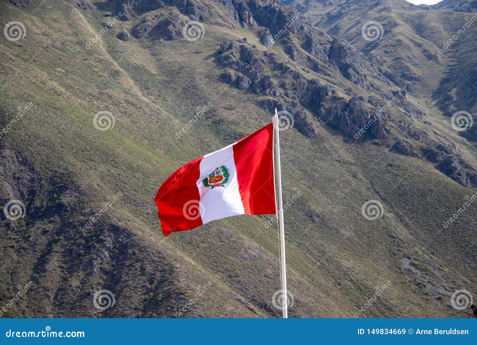 The Peruvian Flag stock image. Image of travel, flag - 149834669