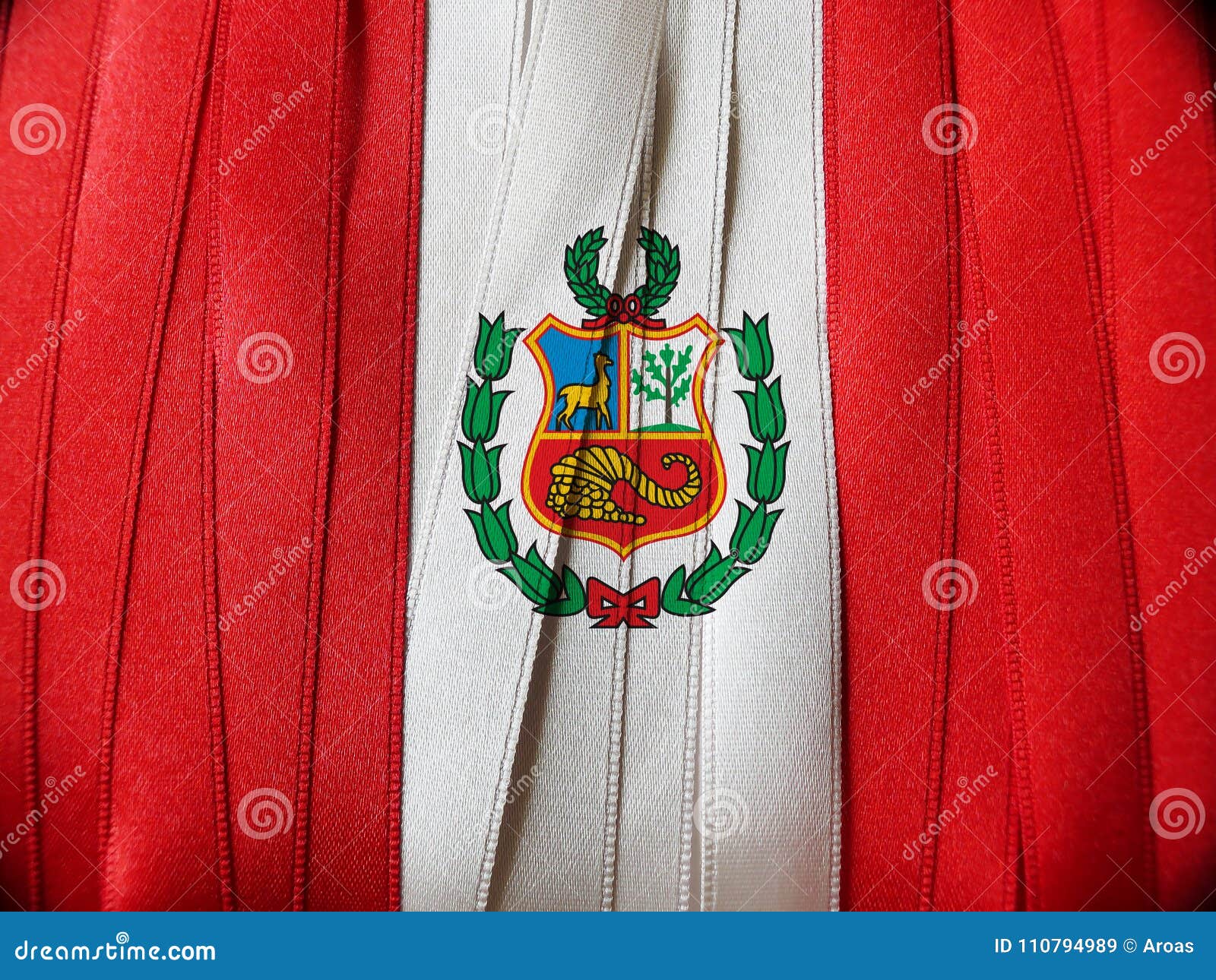 PERUVIAN flag or banner stock image. Image of insignia - 110794989