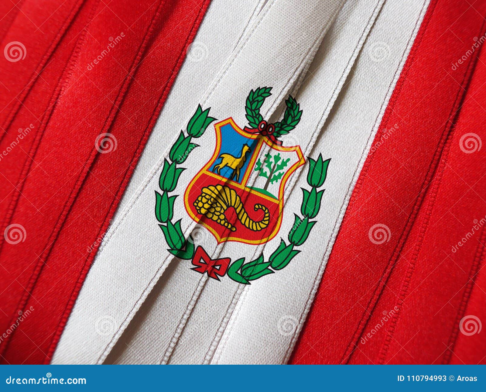 PERUVIAN flag or banner stock image. Image of nationalist - 110794993
