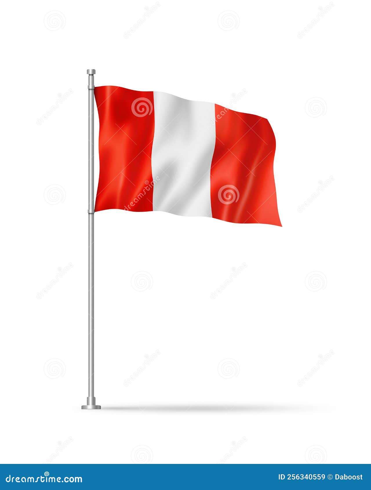 Peruvian Flag Isolated on White Stock Illustration - Illustration of ...