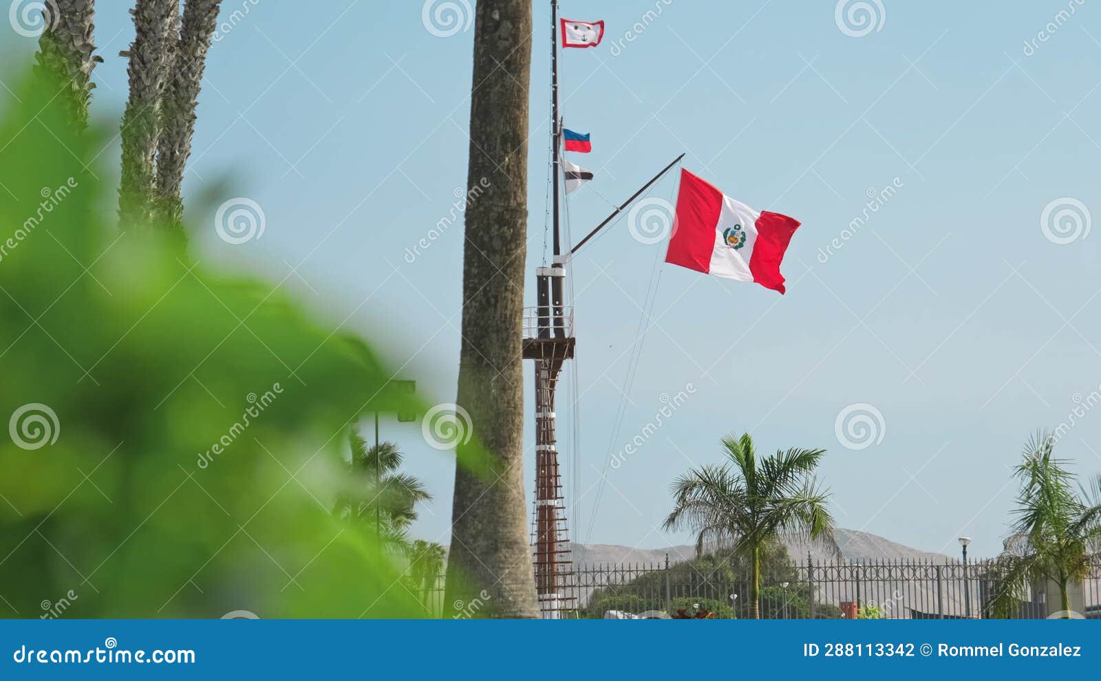 La Punta, Callao Peru, 2023. Peruvian Flag in Peruvian Naval School ...