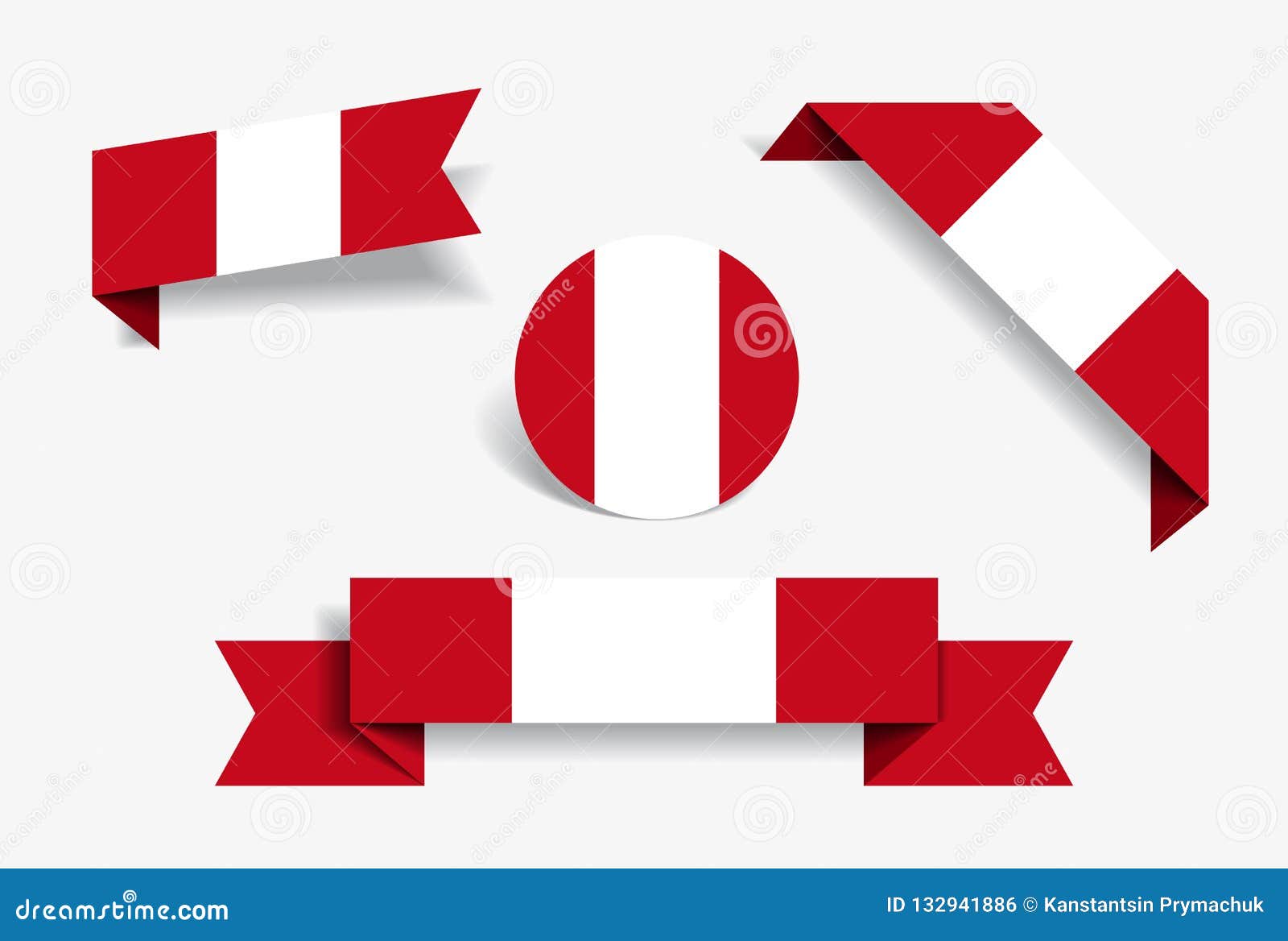 Peruvian Flag Stickers and Labels. Vector Illustration. Stock Vector ...