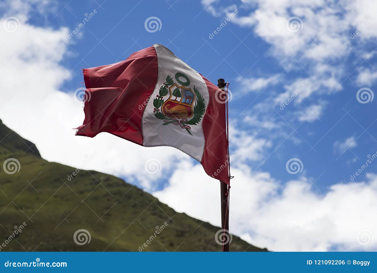 Peruvian flag waving stock photo. Image of waving, white - 121092206