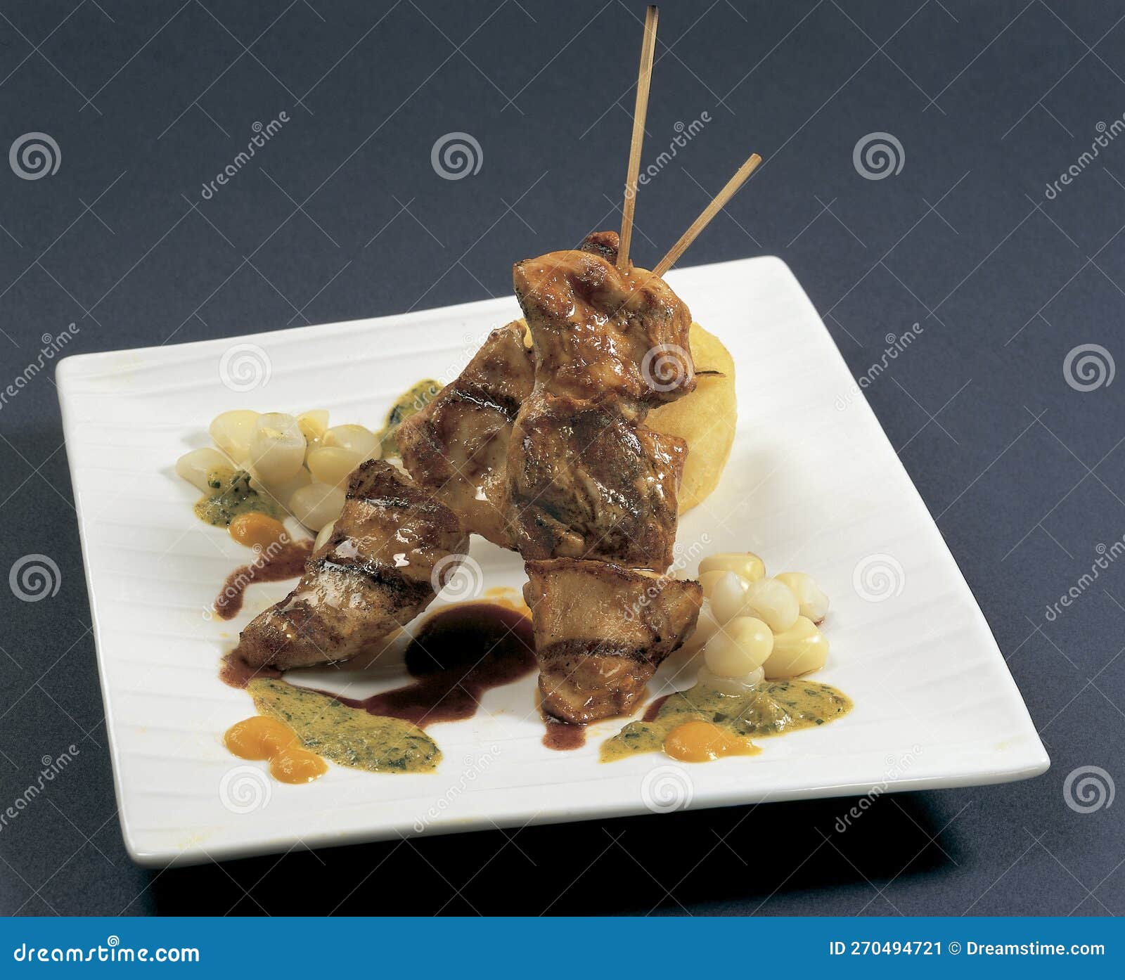 Peruvian Food, Anticuchos Grilled Beef with Potatoes and Corn Stock ...