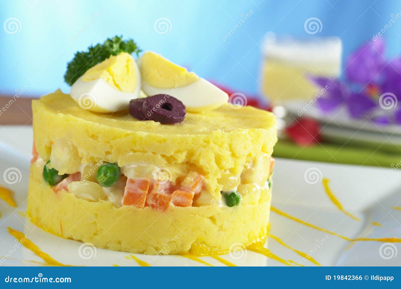 Peruvian Food Called Causa stock photo. Image of filling - 19842366