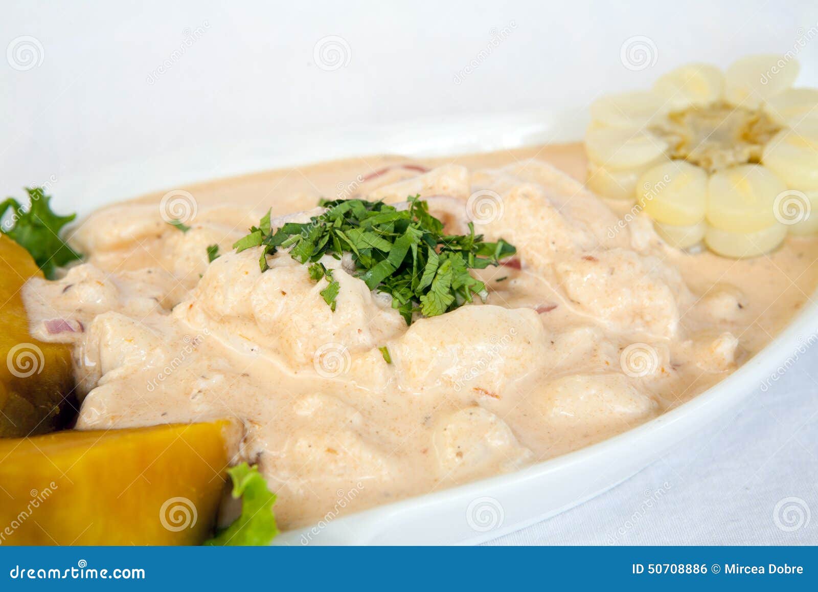 Peruvian Food: Ceviche in Rocotto(chilli) Sauce Stock Photo - Image of ...