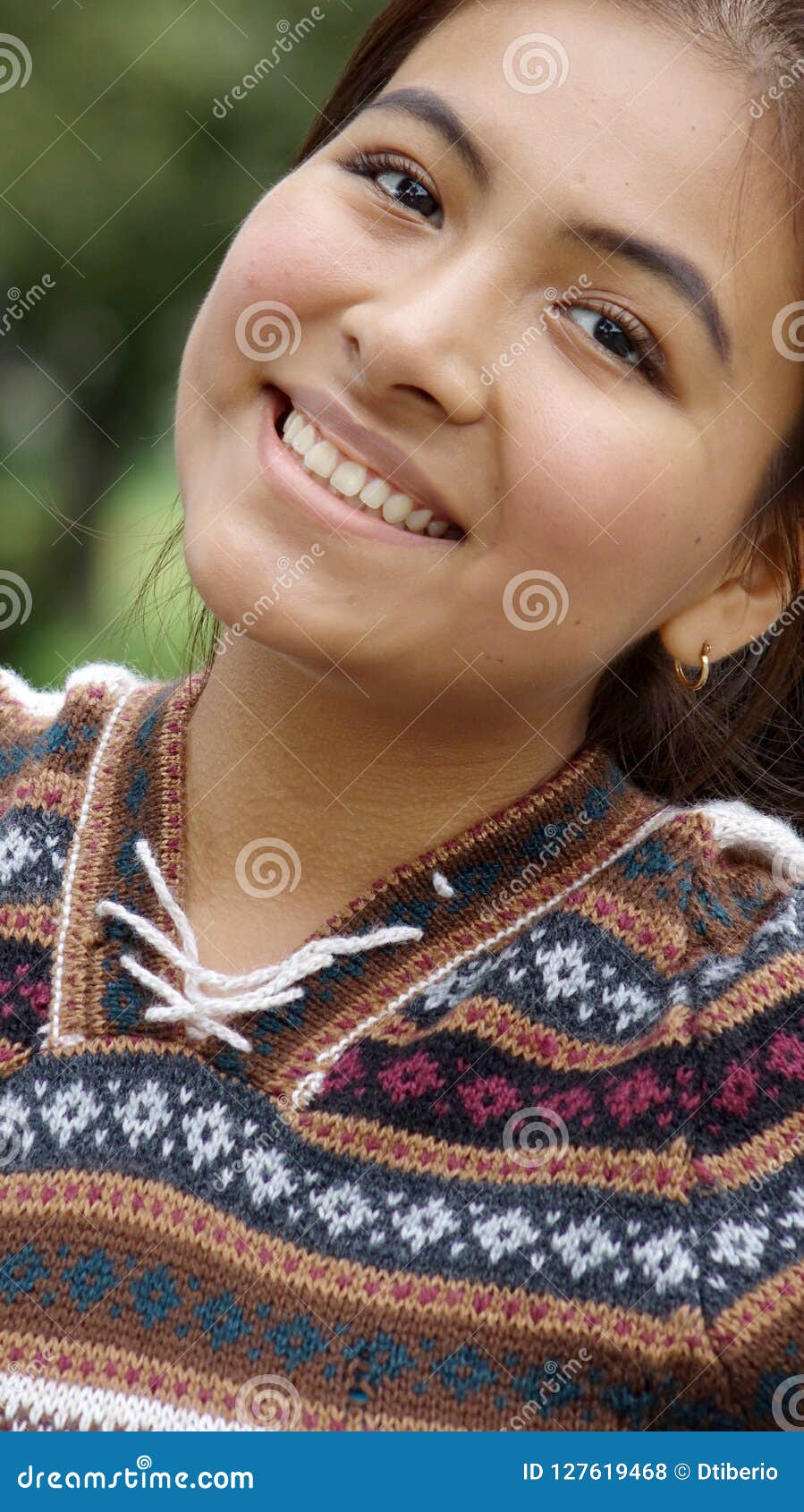 Peruvian Girl Smiling stock photo. Image of juvenile - 127619468