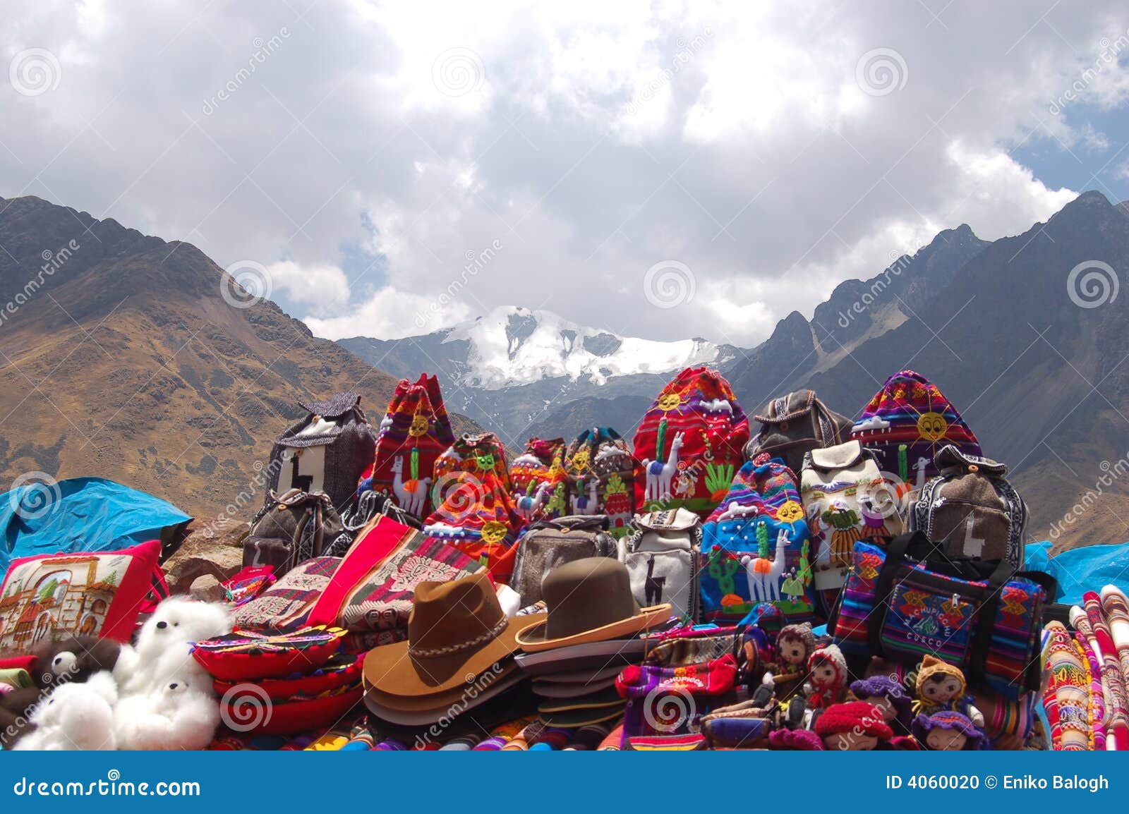 Peruvian goods stock photo. Image of white, blue, selling - 4060020