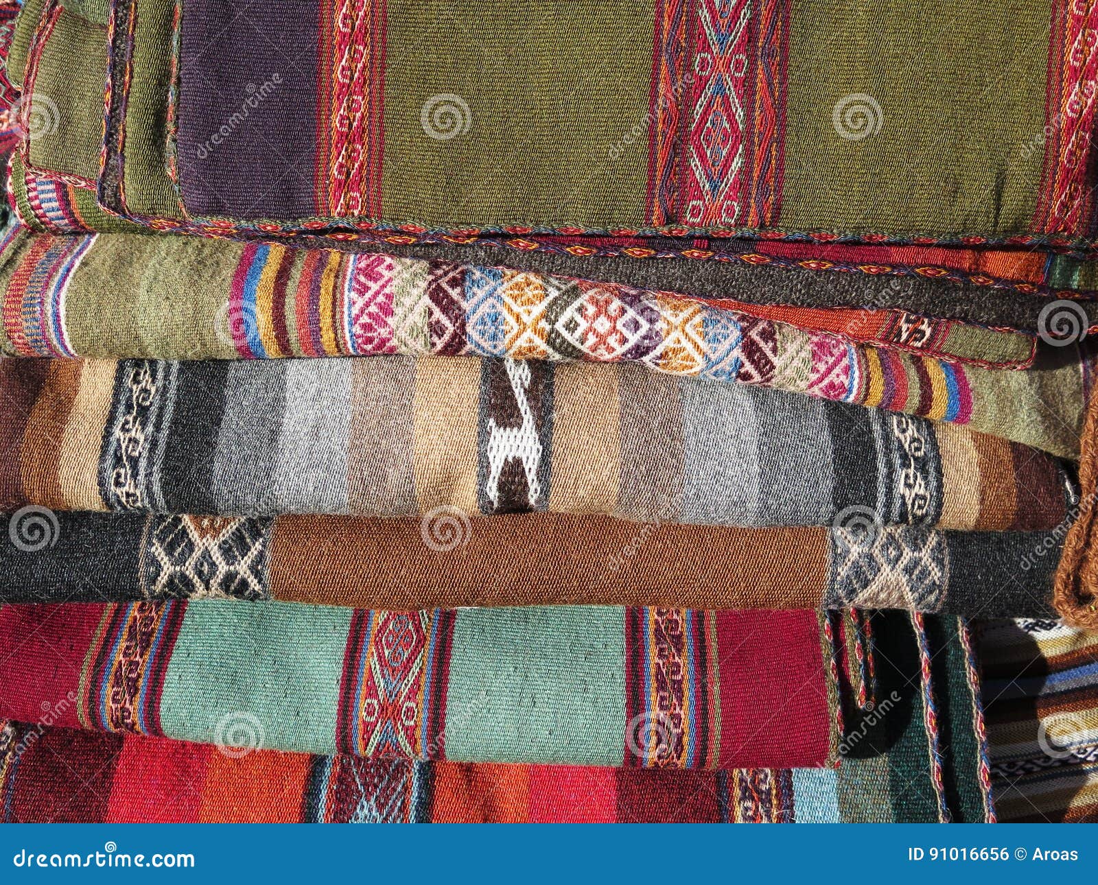 Peruvian Hand Made Woolen Fabric Stock Photo - Image of mexican ...