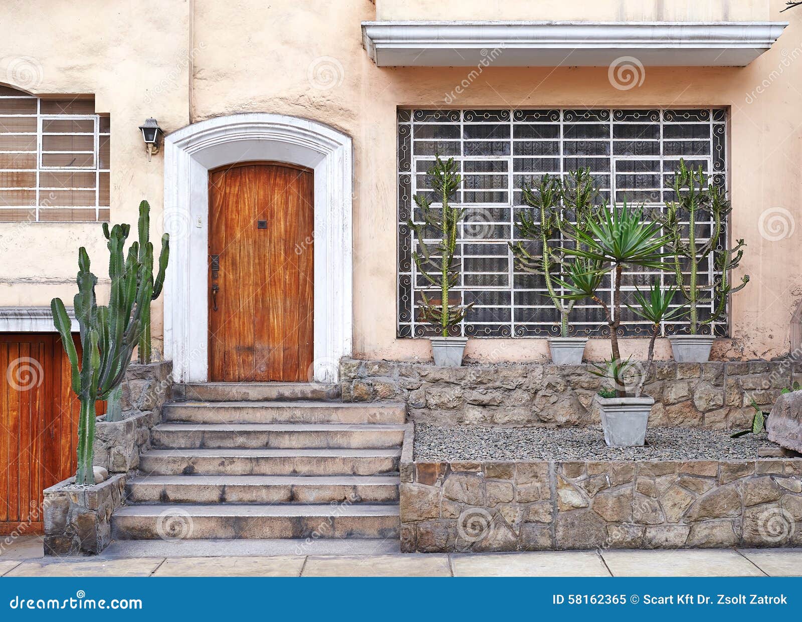 Peruvian house entrance stock image. Image of yucca, stairs - 58162365