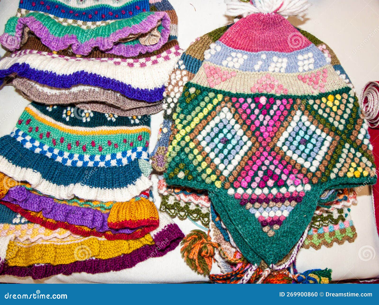 Peruvian Knitted Men S Hats Chullo, Cusco, Peru Stock Photo - Image of ...