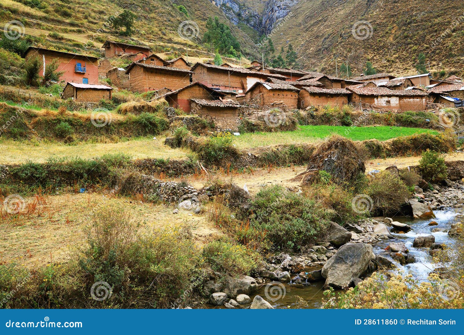 Peruvian Mountain Village Stock Photo - Image: 28611860