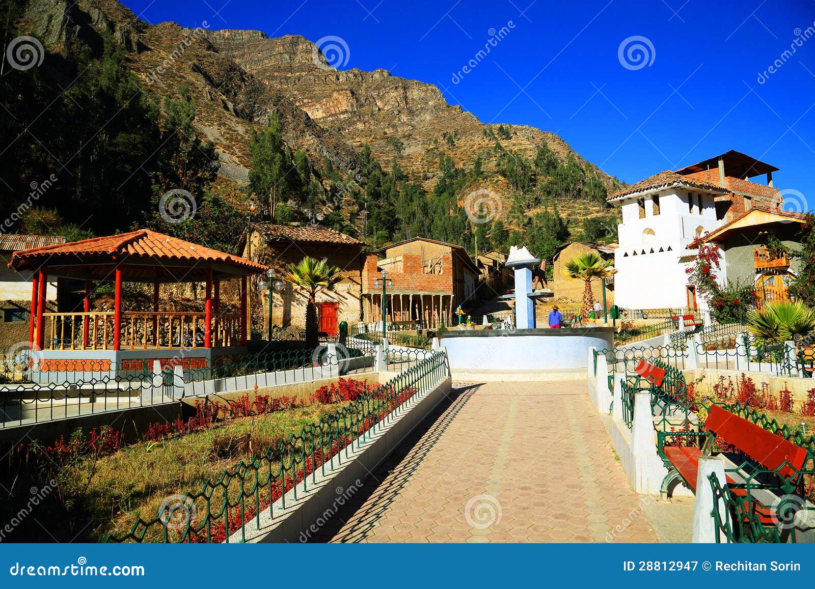 Peruvian mountain village stock image. Image of background - 28812947